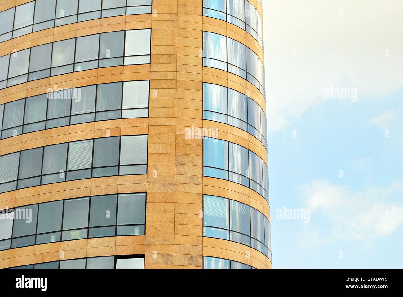 Modern office building in the city with windows and steel and aluminum ...