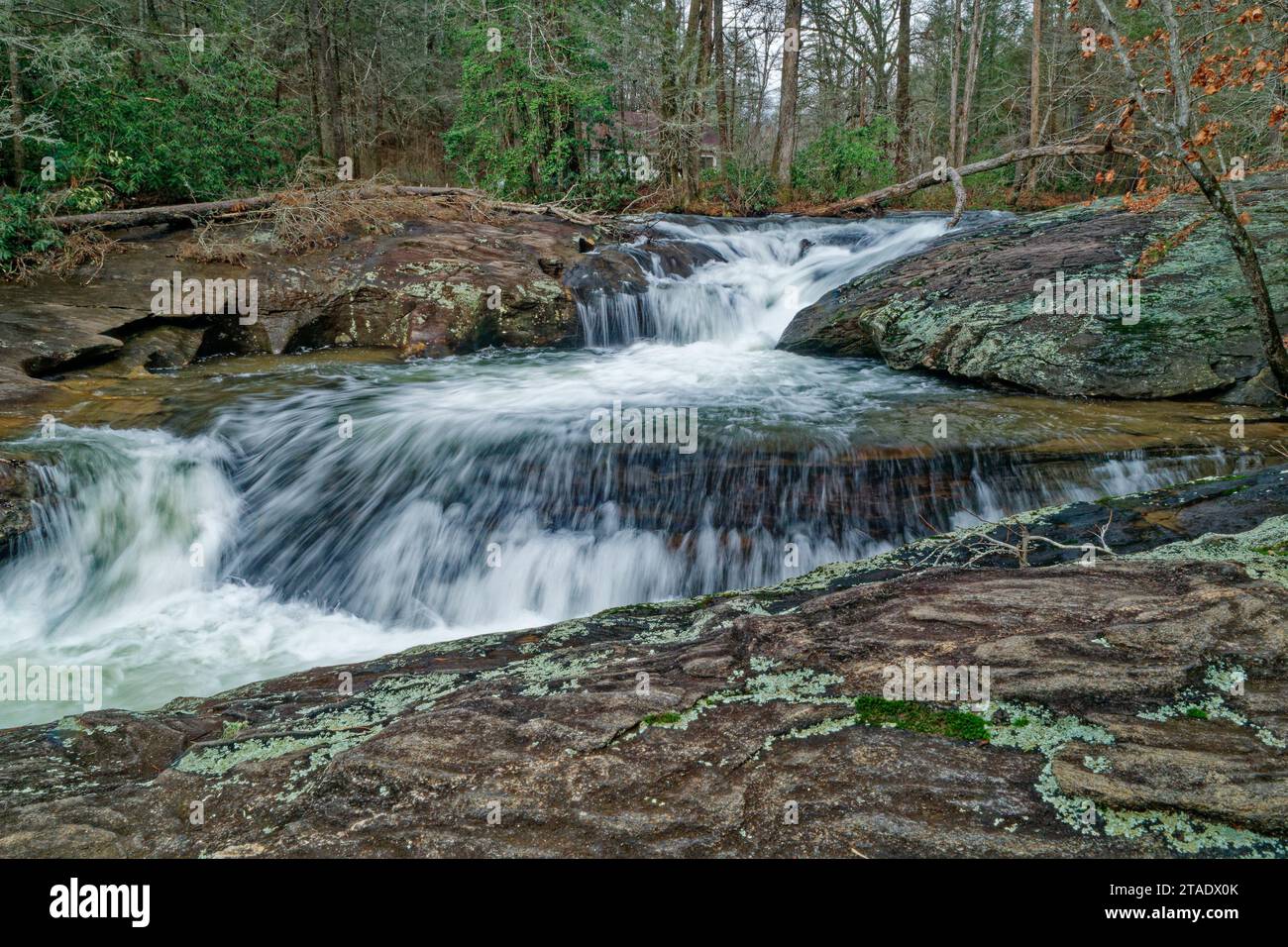 Water rushing downstream over the boulders on the top portion of Dick's ...
