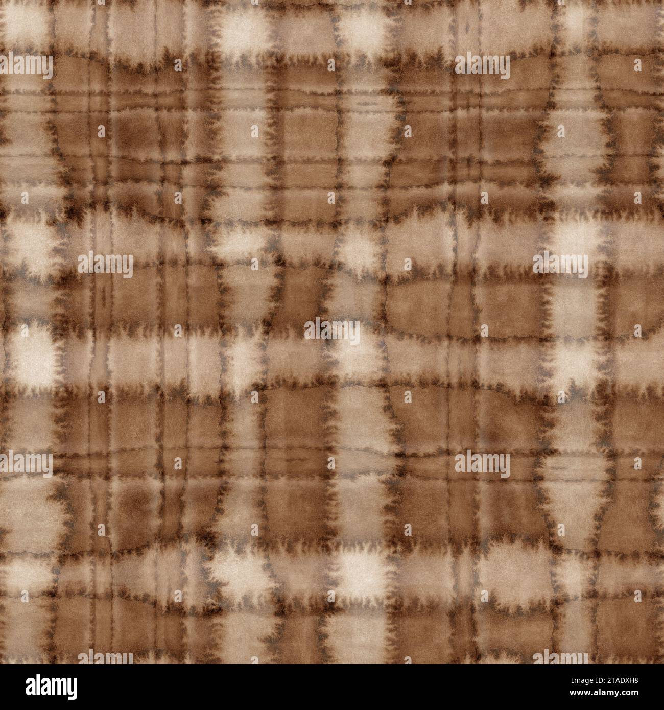 Watercolor seamless checkered pattern. Grunge texture of paint stains ...