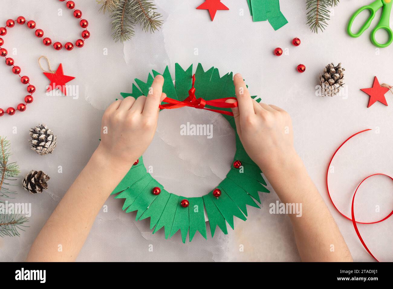 Diy Paper Christmas Wreath 3D Papercraft Christmas Wreath DIY Wall