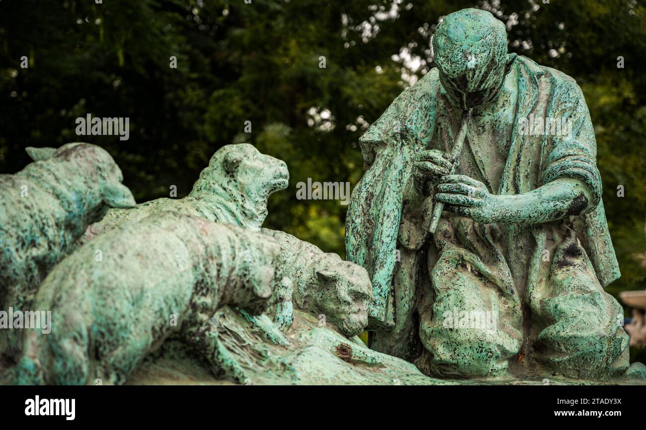 BUDAPEST, HUNGARY - 2 NOVEMBER, 2022: Statue of the Shepherd close to ...