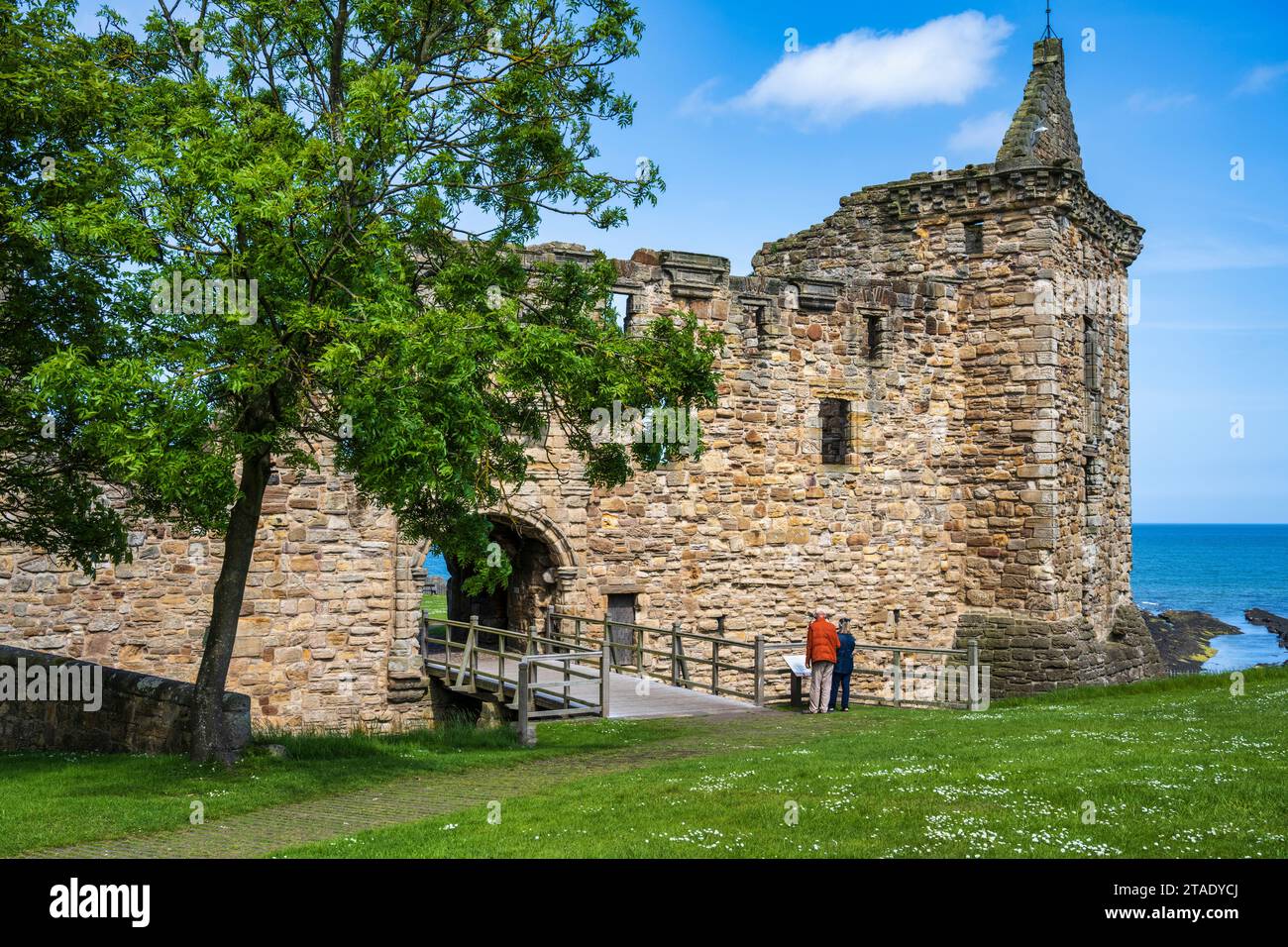 Entrance to St Andrews Castle in the Royal Burgh of St Andrews in Fife ...