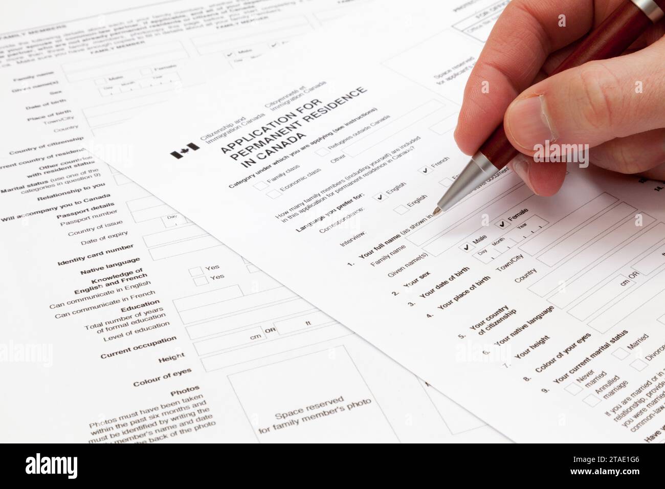 Application form canada hi-res stock photography and images - Alamy