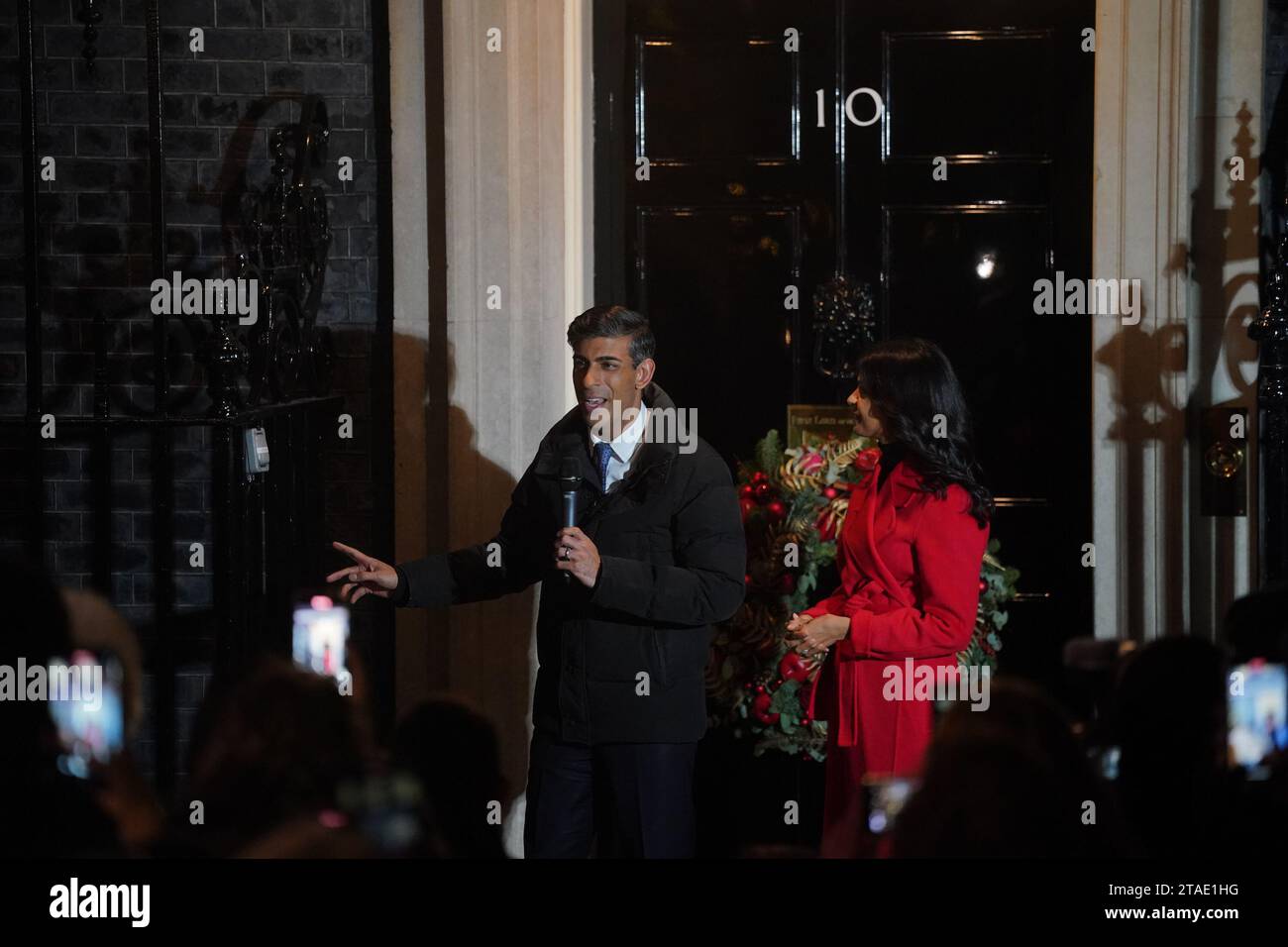 Prime Minister Rishi Sunak and his wife Akshata Murty, at the switching ...