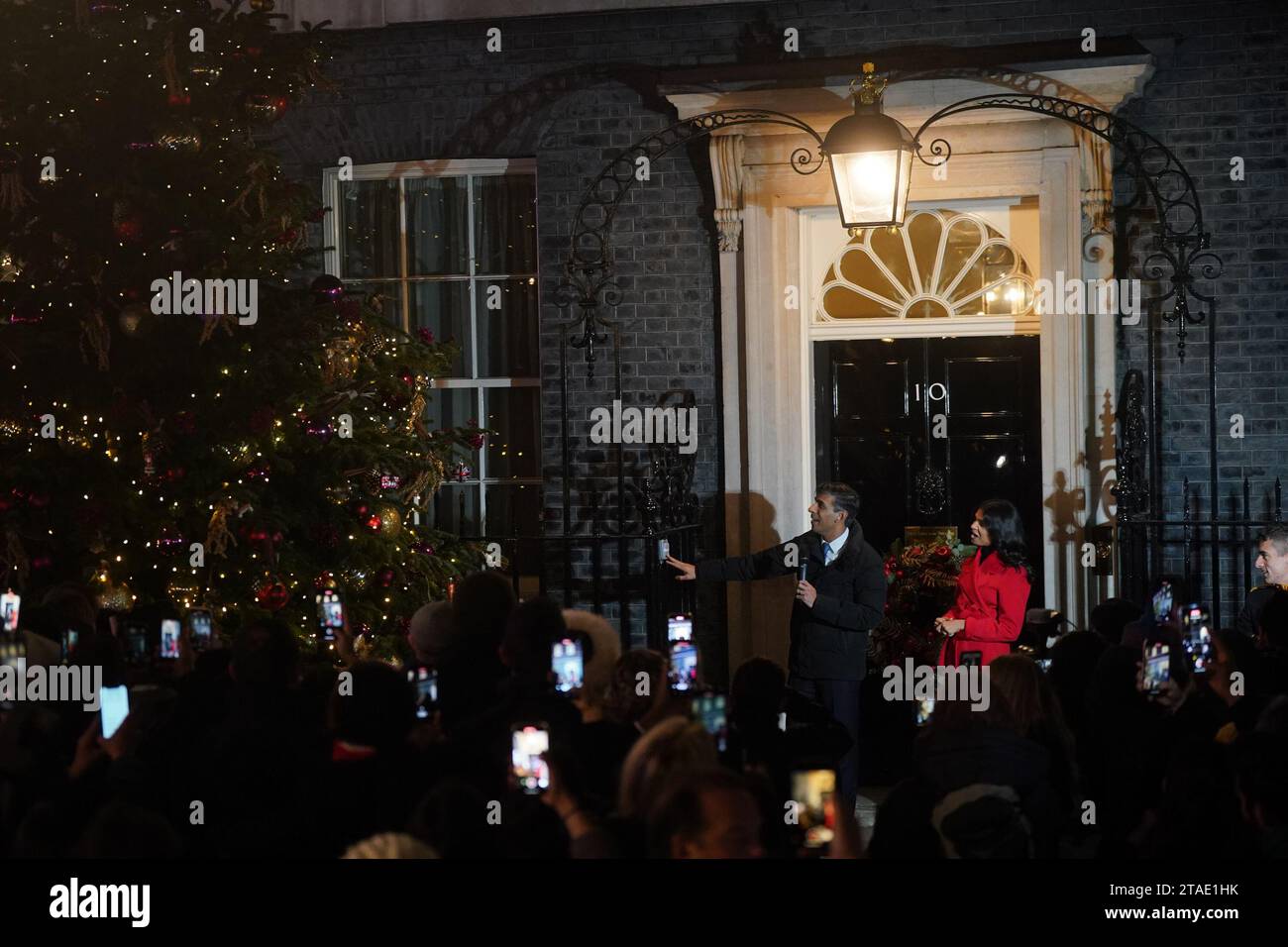 Prime Minister Rishi Sunak and his wife Akshata Murty, at the switching ...
