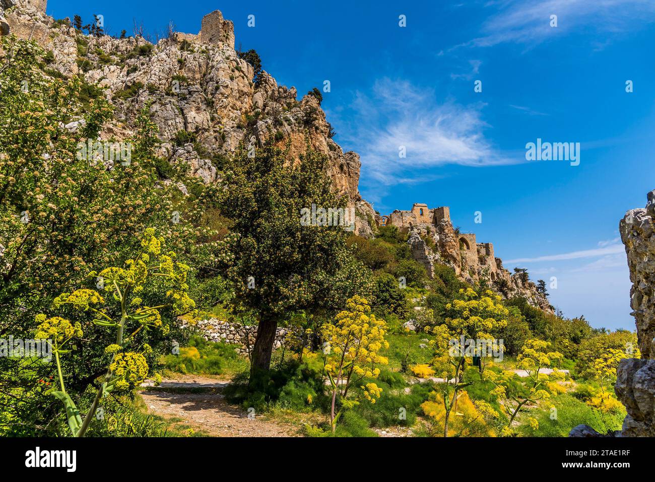 The castle of Saint Hilarion, Northern Cyprus with the St John tower ...