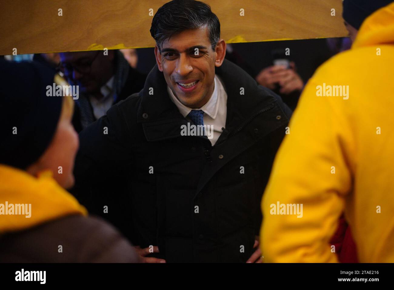 Prime Minister Rishi Sunak, speaks to stall holders at the switching on ...