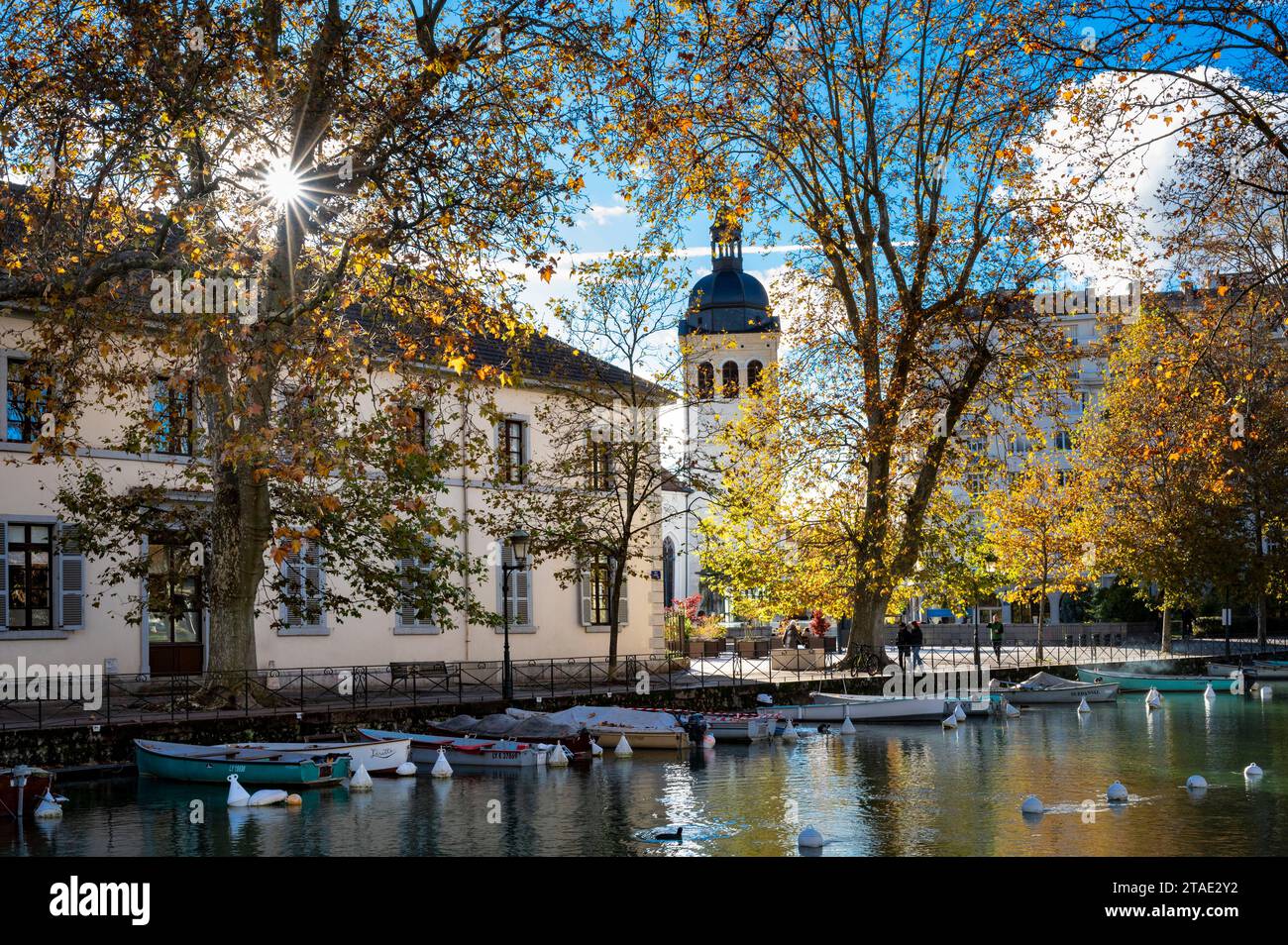 France, Haute Savoie, Annecy, the city in the colors of autumn, the ...
