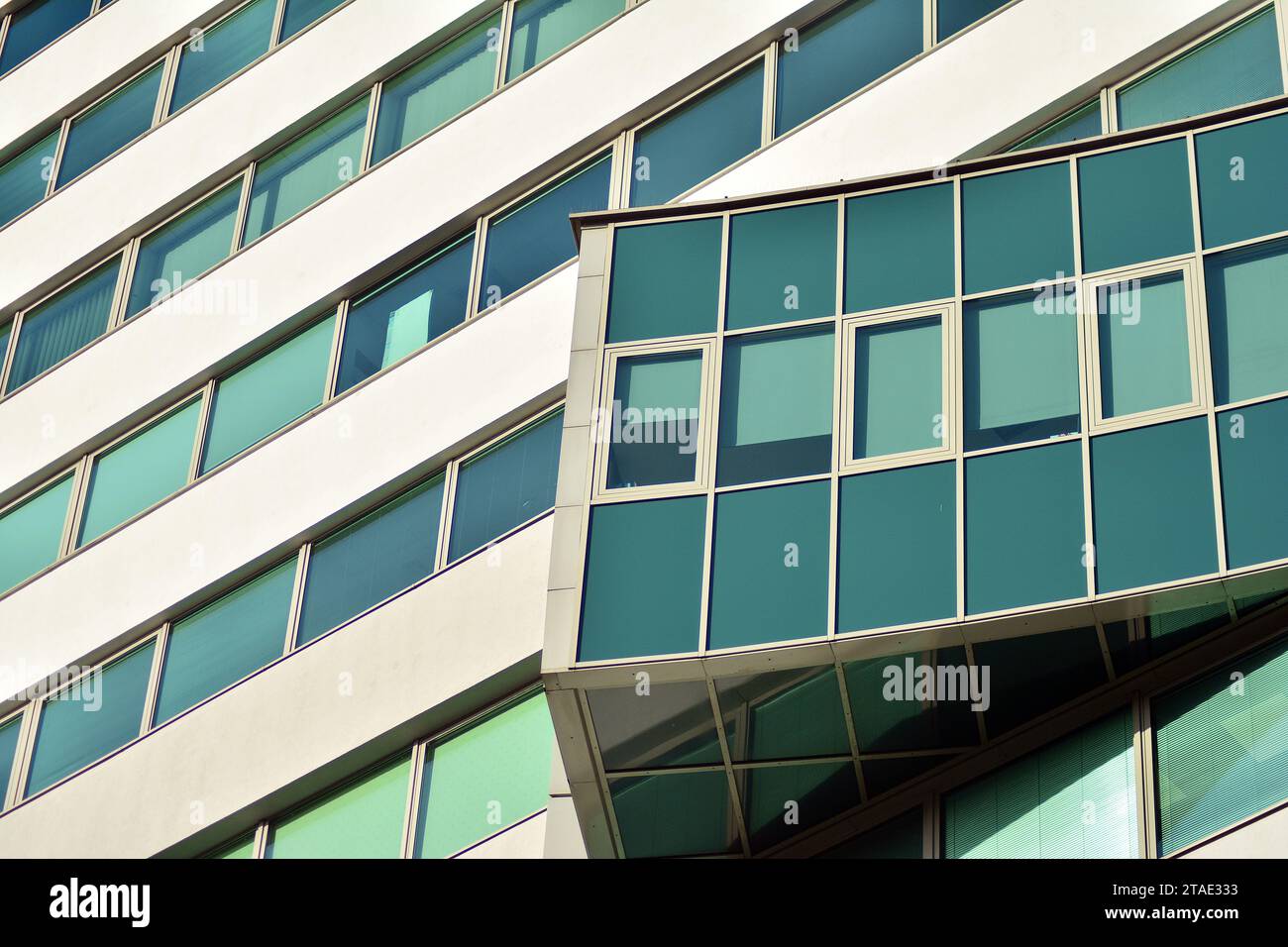 Modern office building in the city with windows and steel and aluminum ...