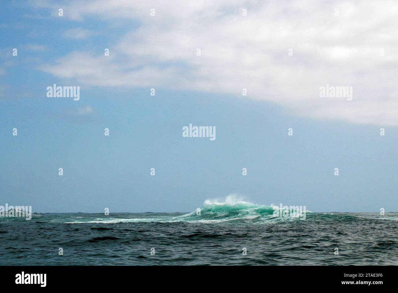 Big Pacific ocean waves entering Magdalena bay near Isla Santa ...