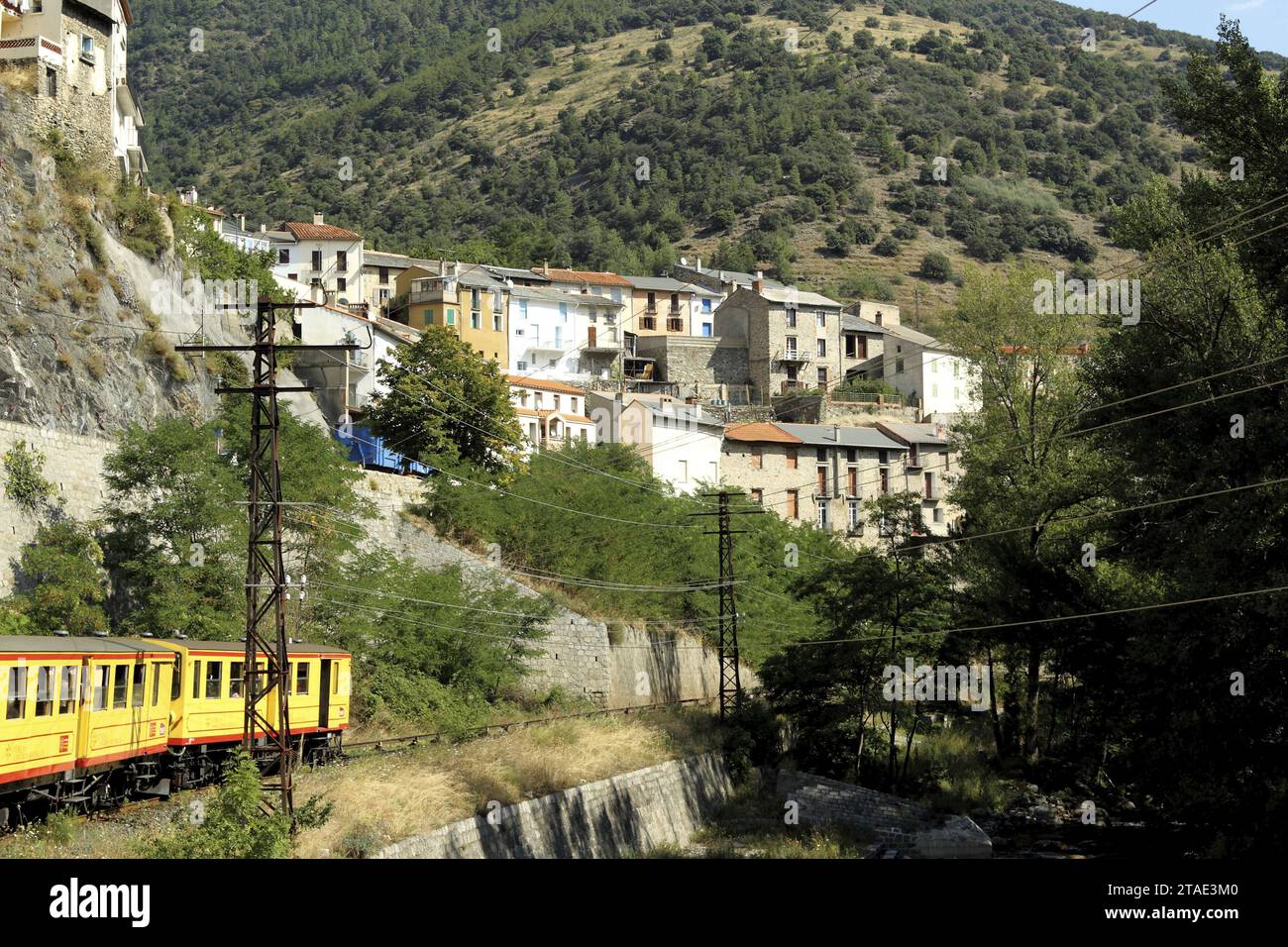 France, Pyrenees Orientales, The Yellow Train Stock Photo - Alamy