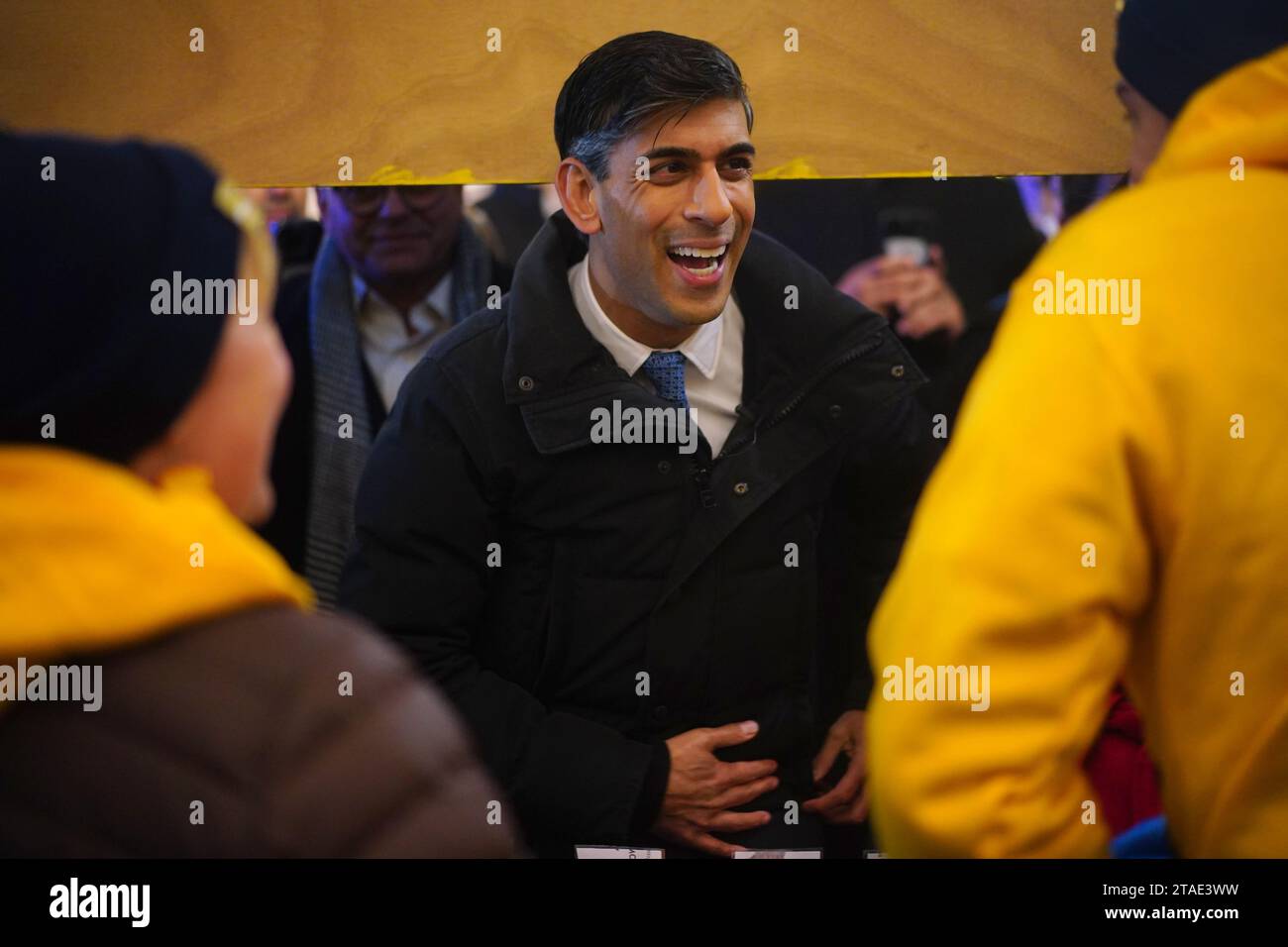 Prime Minister Rishi Sunak, speaks to stall holders at the switching on ...
