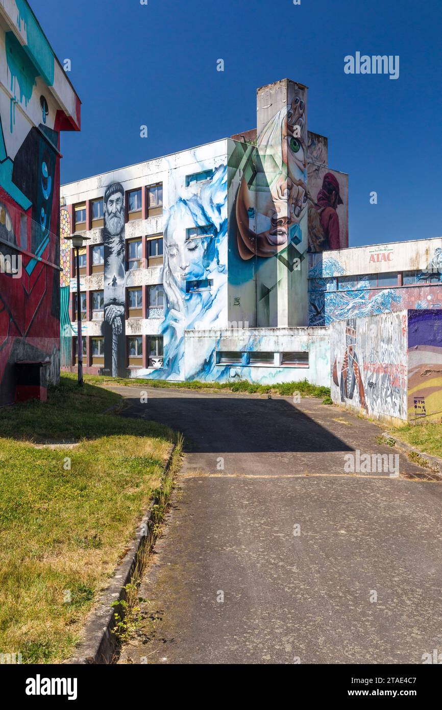 France, Allier, Lurcy-Lévis, Street Art City, this former France ...