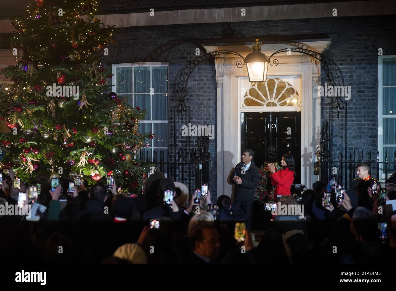 Prime Minister Rishi Sunak and his wife Akshata Murty, at the switching ...