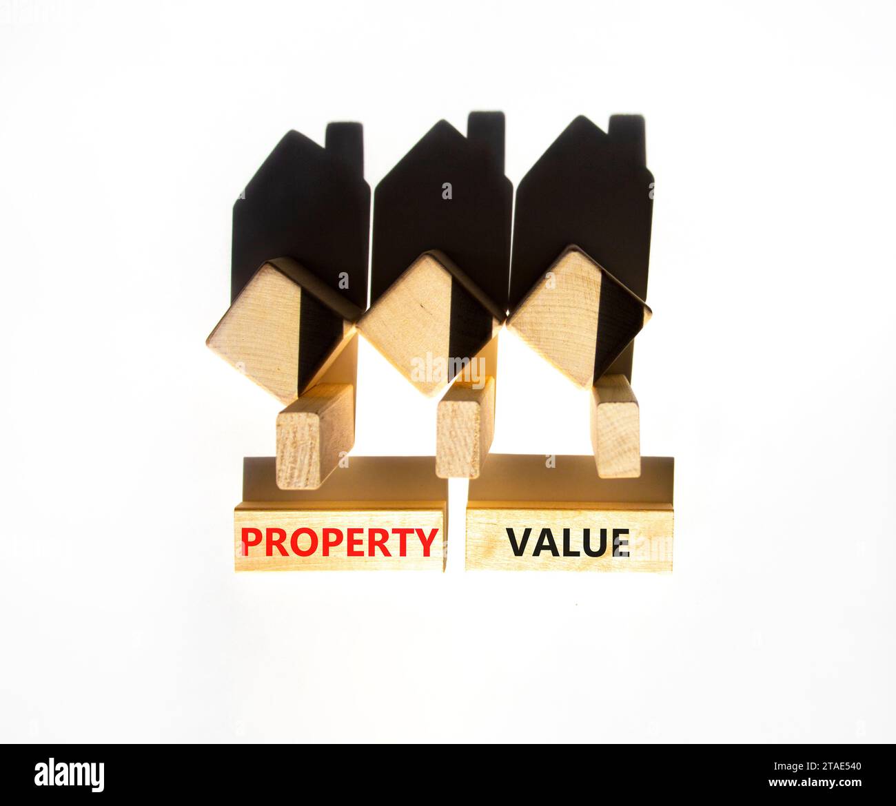 Property value symbol. Concept words Property value on beautiful wooden ...