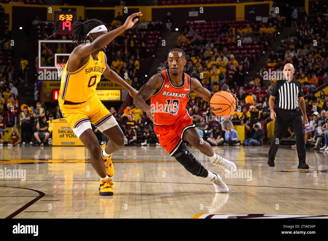Sam Houston State Bearkats guard Jaden Ray (13) drives towards the ...