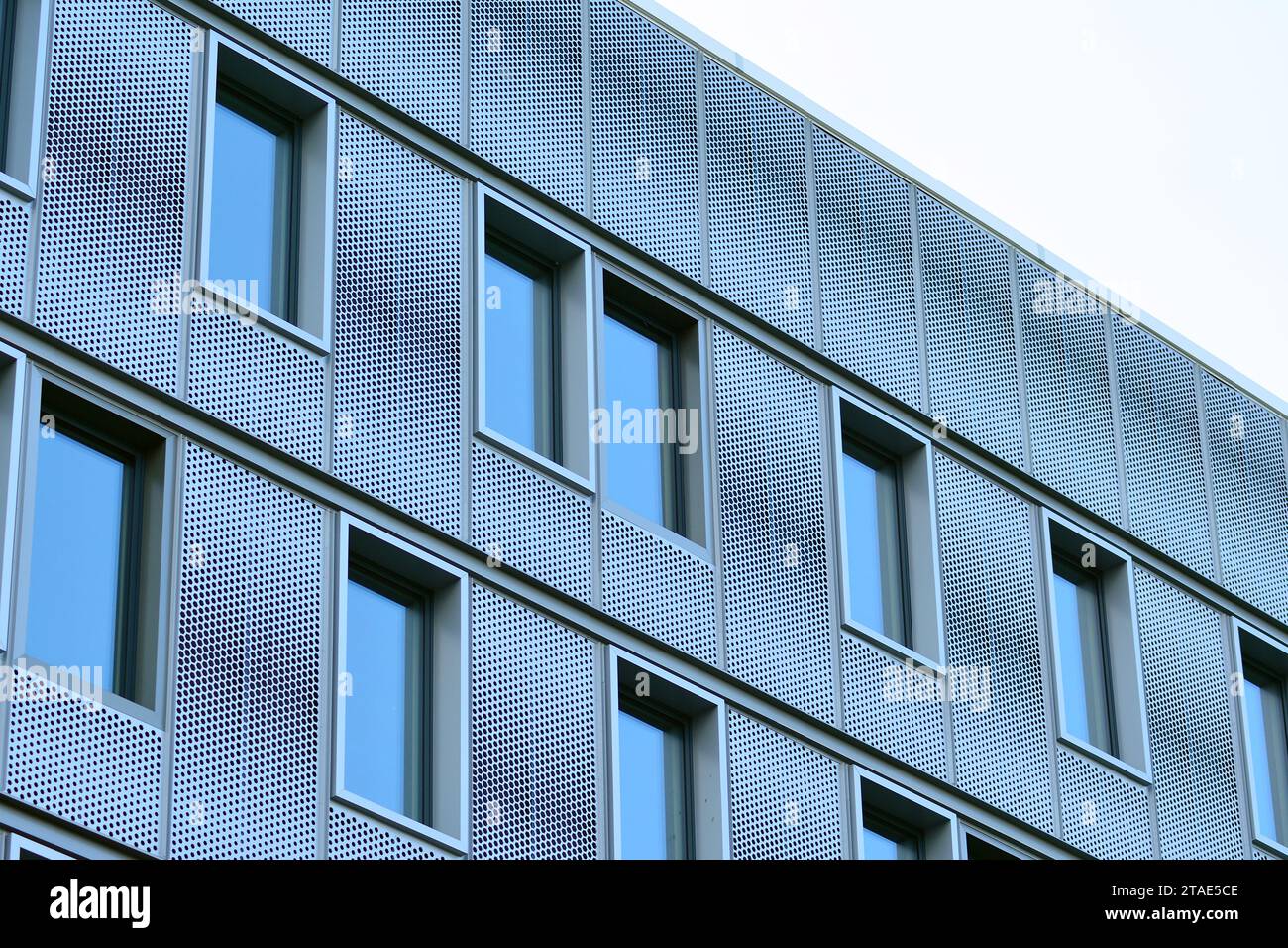 Modern office building in the city with windows and steel and aluminum ...