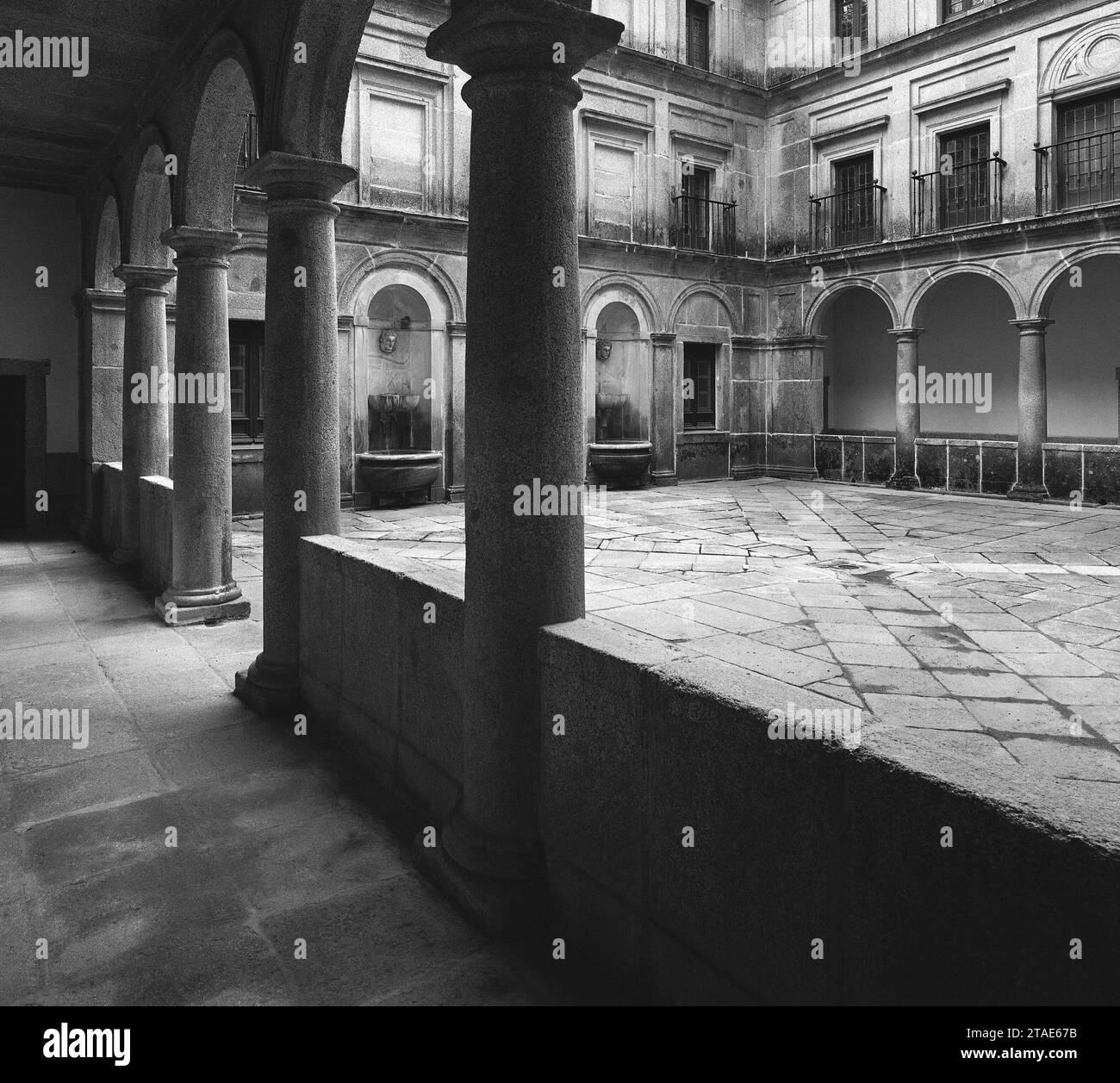 PATIO DE LOS MASCARONES - SIGLO XVI - FOTOGRAFIA EN BLANCO Y NEGRO ...
