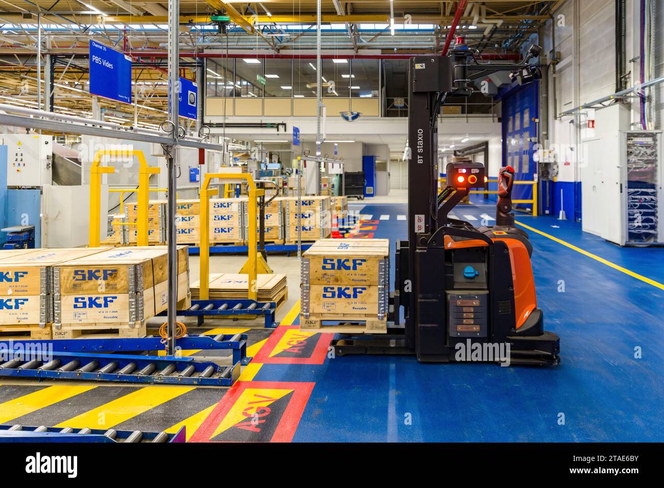 France, Indre et Loire, SKF factory, autonomous pallet truck, The SKF ...