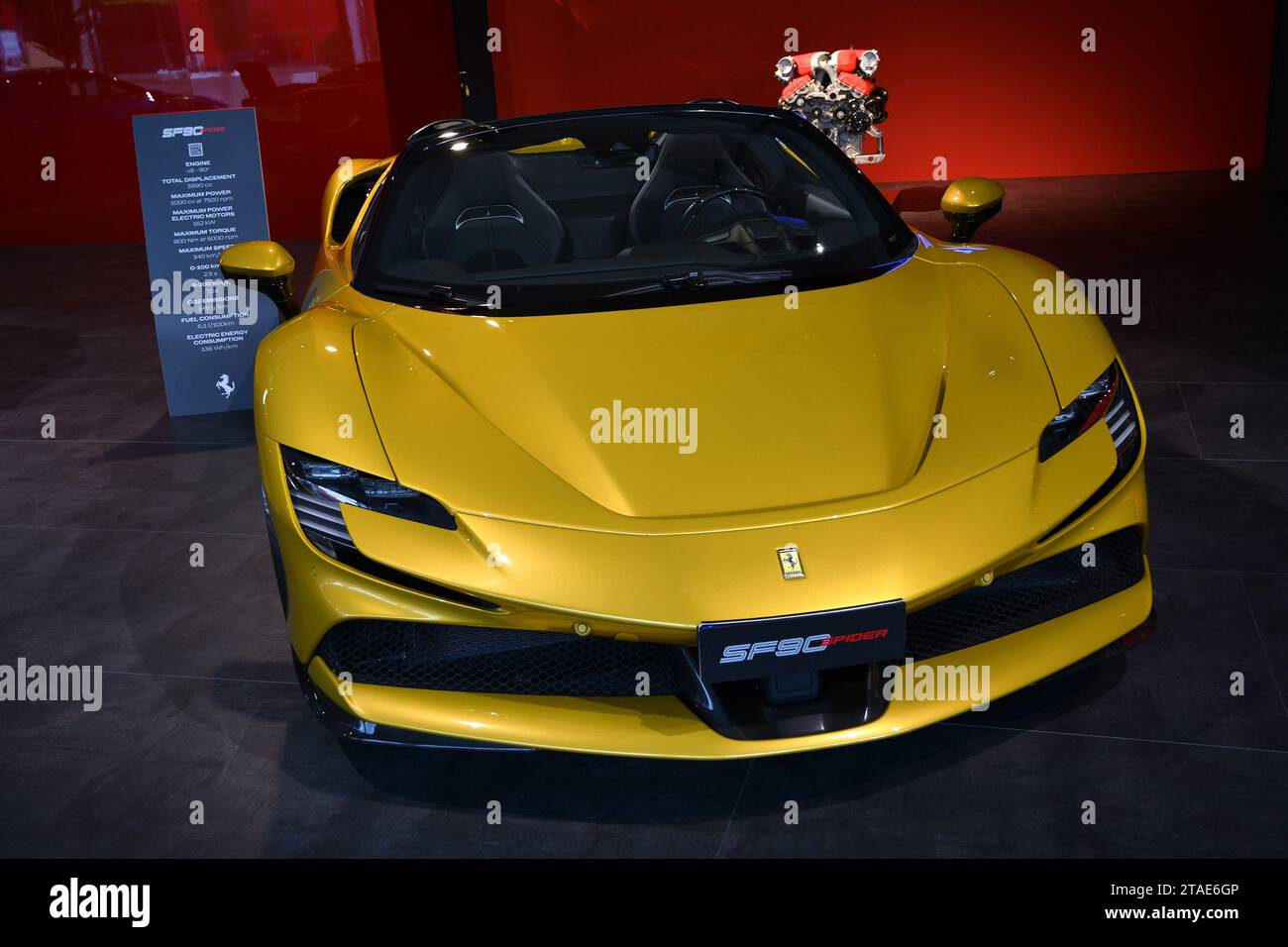 Scarperia, Mugello - 28 October 2023: Ferrari SF90 Spyder on display ...