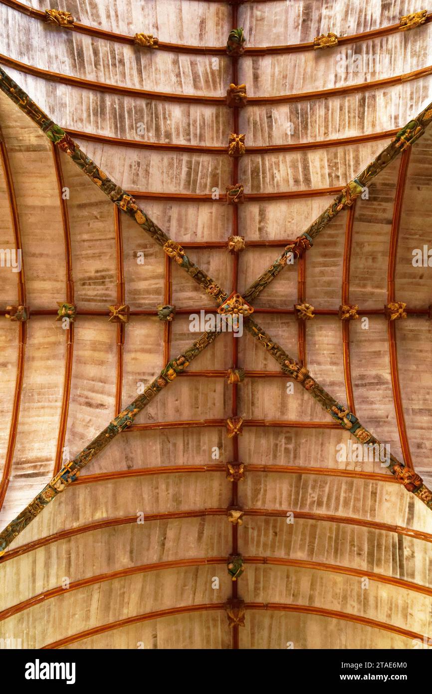 France, Finistere, Pleyben, parochial enclosure, the church, wooden ...