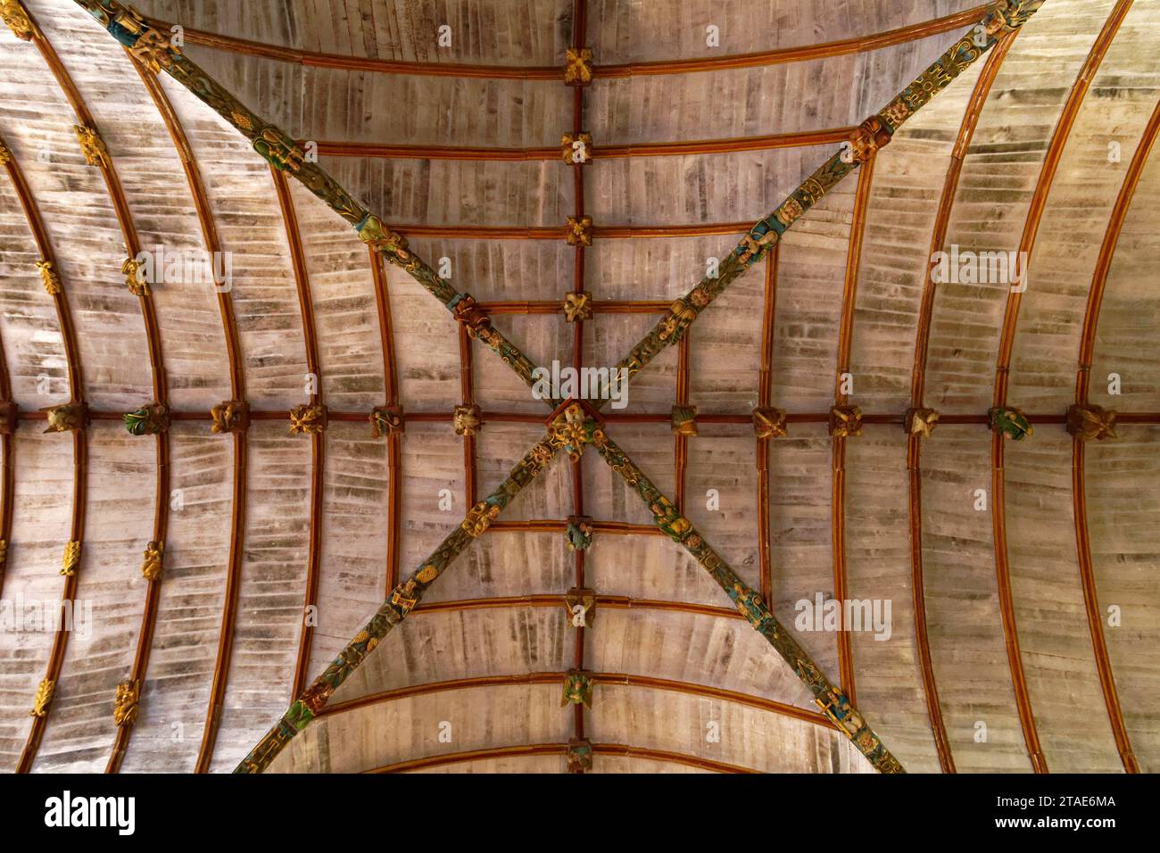 France, Finistere, Pleyben, parochial enclosure, the church, wooden ...