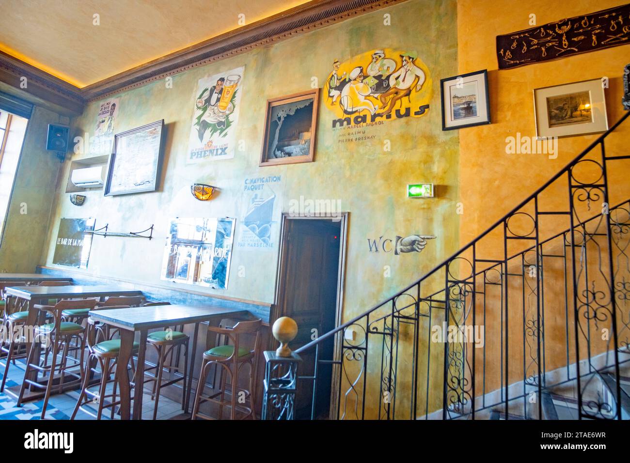 France, Bouches du Rhone, Marseille, the Old Port, the Bar de la Marine ...