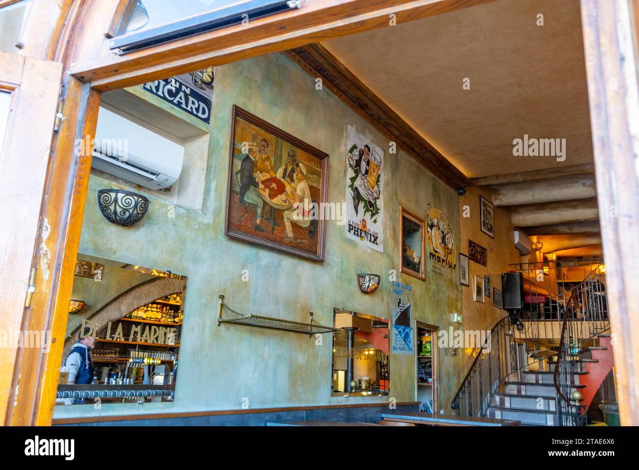 France, Bouches du Rhone, Marseille, the Old Port, the Bar de la Marine ...