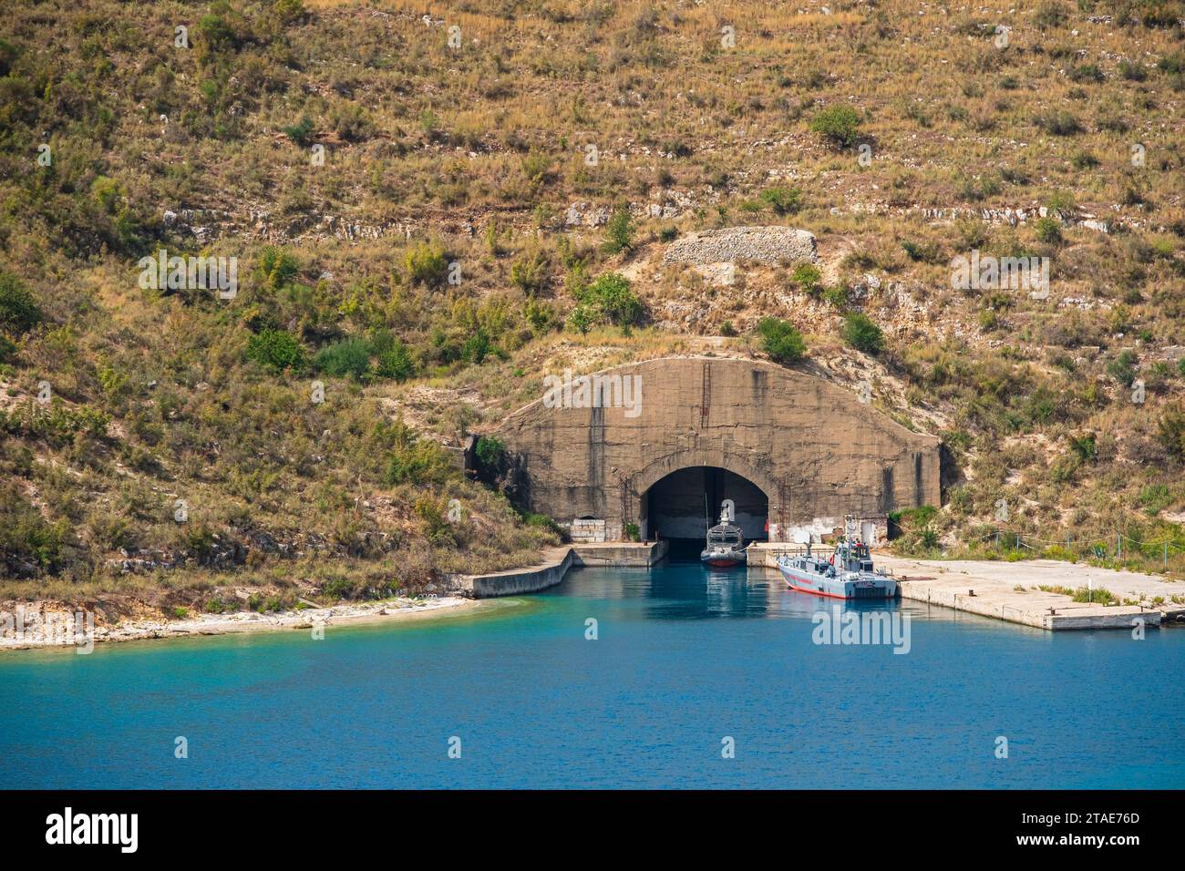 Albania, Vlora province, Albanian Riviera, surroundings of Himare, bay ...