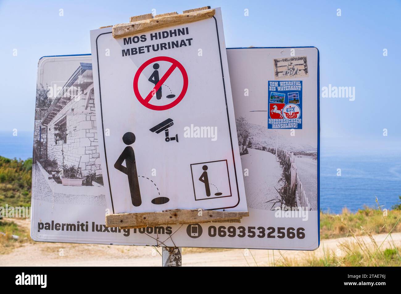 Albania, Vlora province, Albanian Riviera, surroundings of Himare, bay ...
