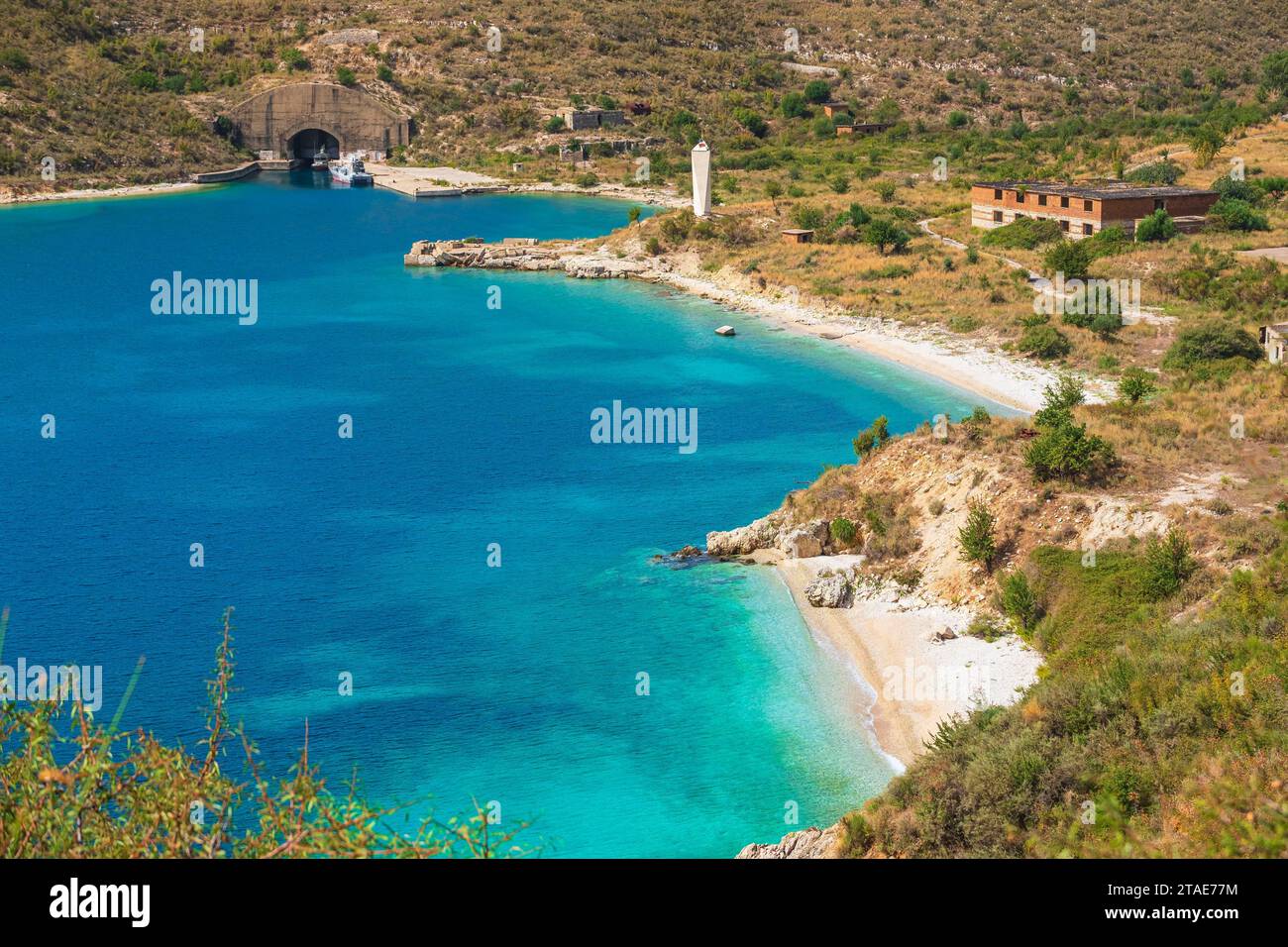 Albania, Vlora province, Albanian Riviera, surroundings of Himare, bay ...