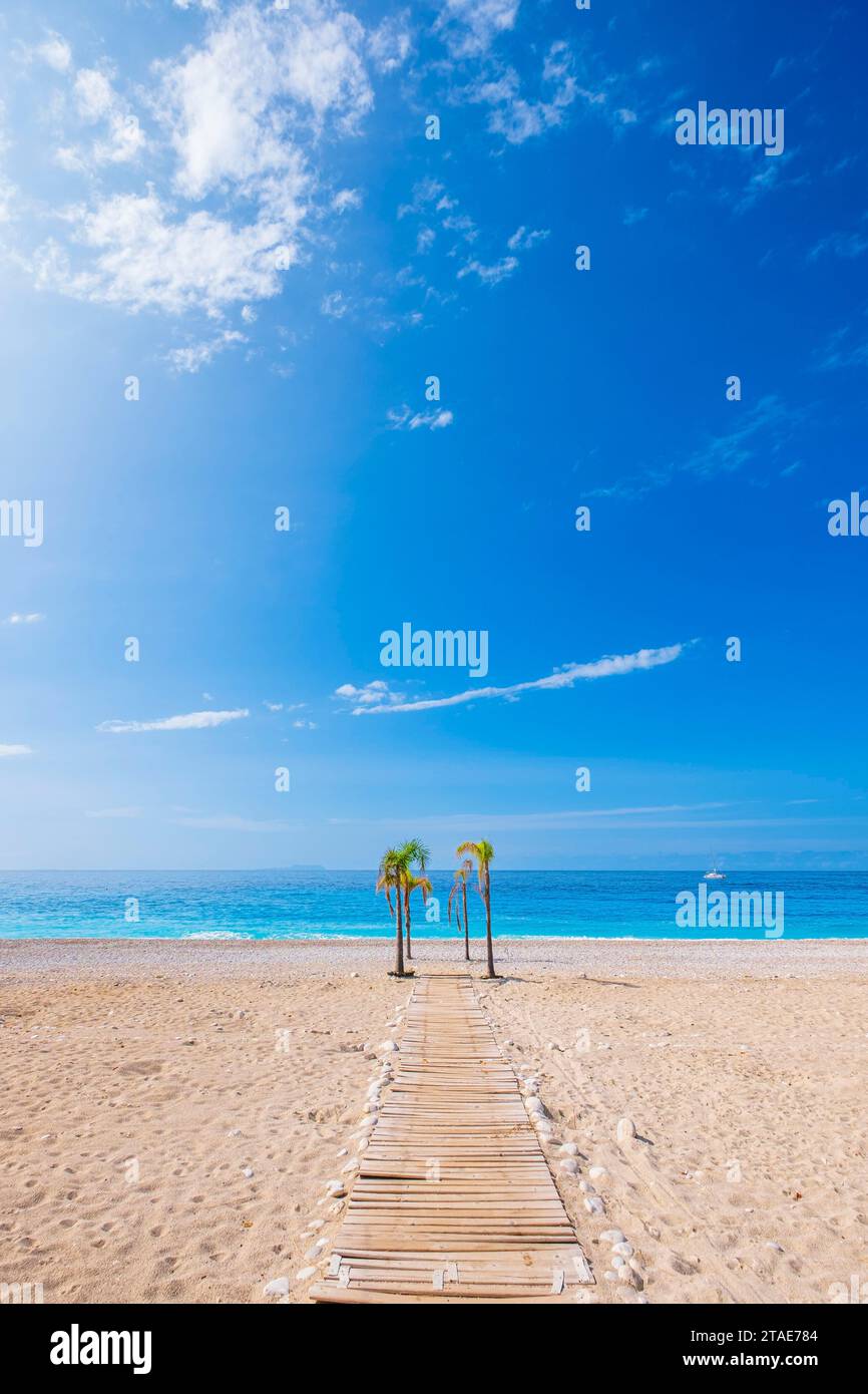 Albania, Vlora province, Dhermi, seaside resort on the Albanian Riviera ...