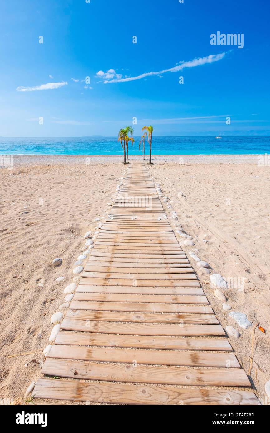 Albania, Vlora province, Dhermi, seaside resort on the Albanian Riviera ...