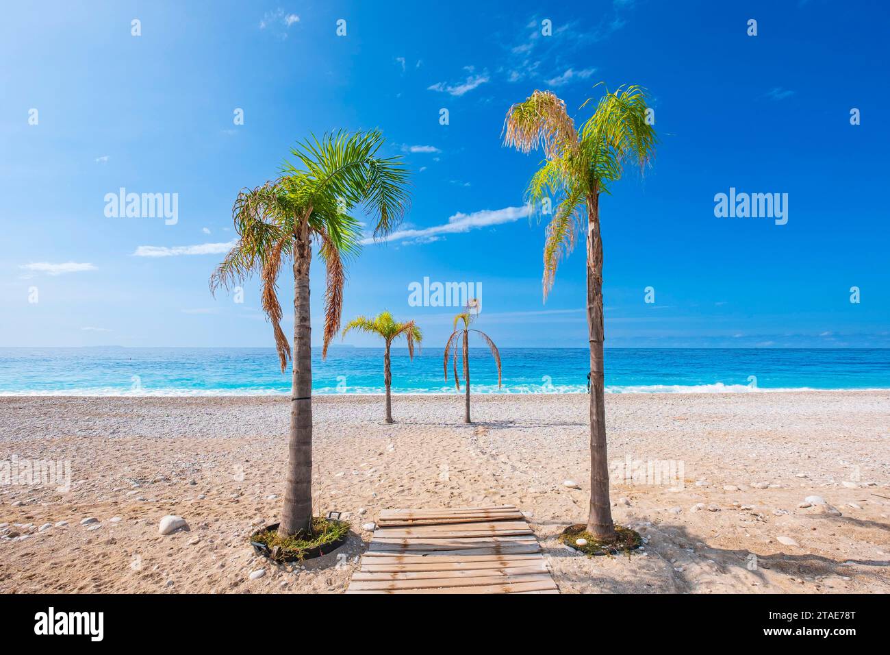 Albania, Vlora province, Dhermi, seaside resort on the Albanian Riviera ...
