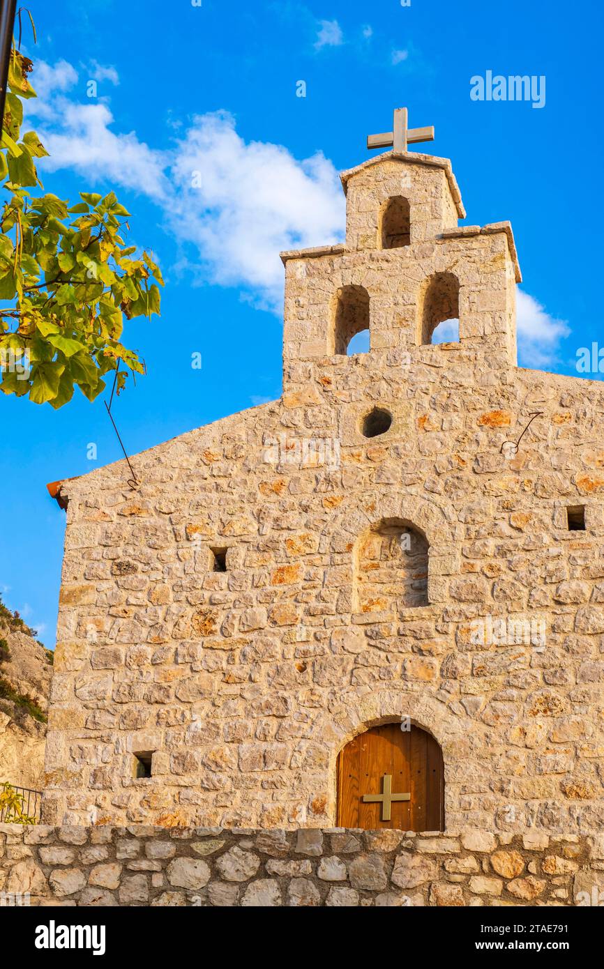 Albania, Vlora province, the old village of Dhermi, Saint Athanasios ...
