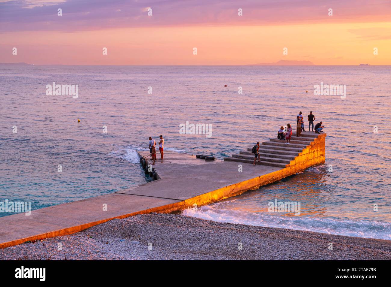 Albania, Vlora province, Dhermi, seaside resort on the Albanian Riviera ...