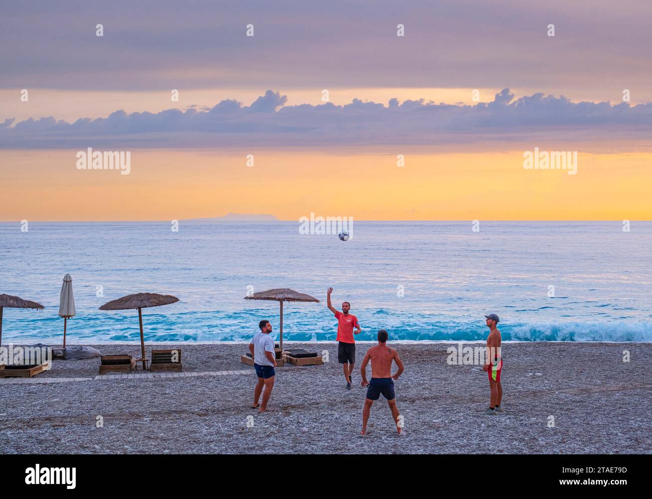 Albania, Vlora province, Dhermi, seaside resort on the Albanian Riviera ...