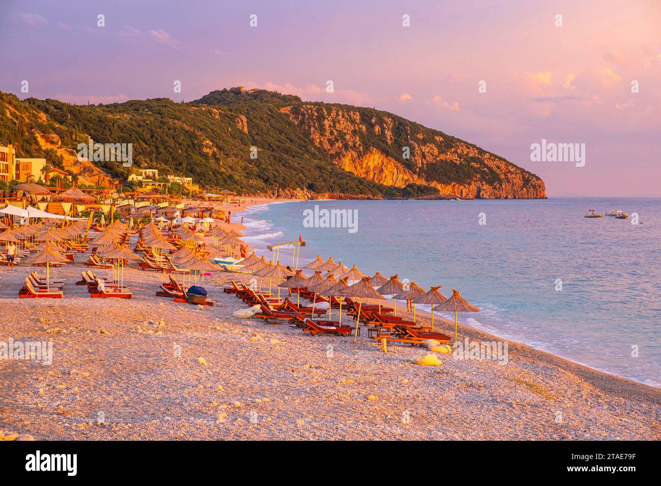 Albania, Vlora province, Dhermi, seaside resort on the Albanian Riviera ...