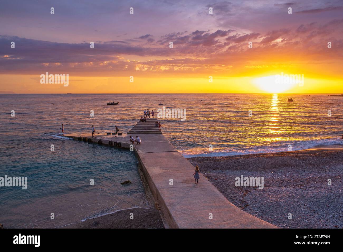 Albania, Vlora province, Dhermi, seaside resort on the Albanian Riviera ...
