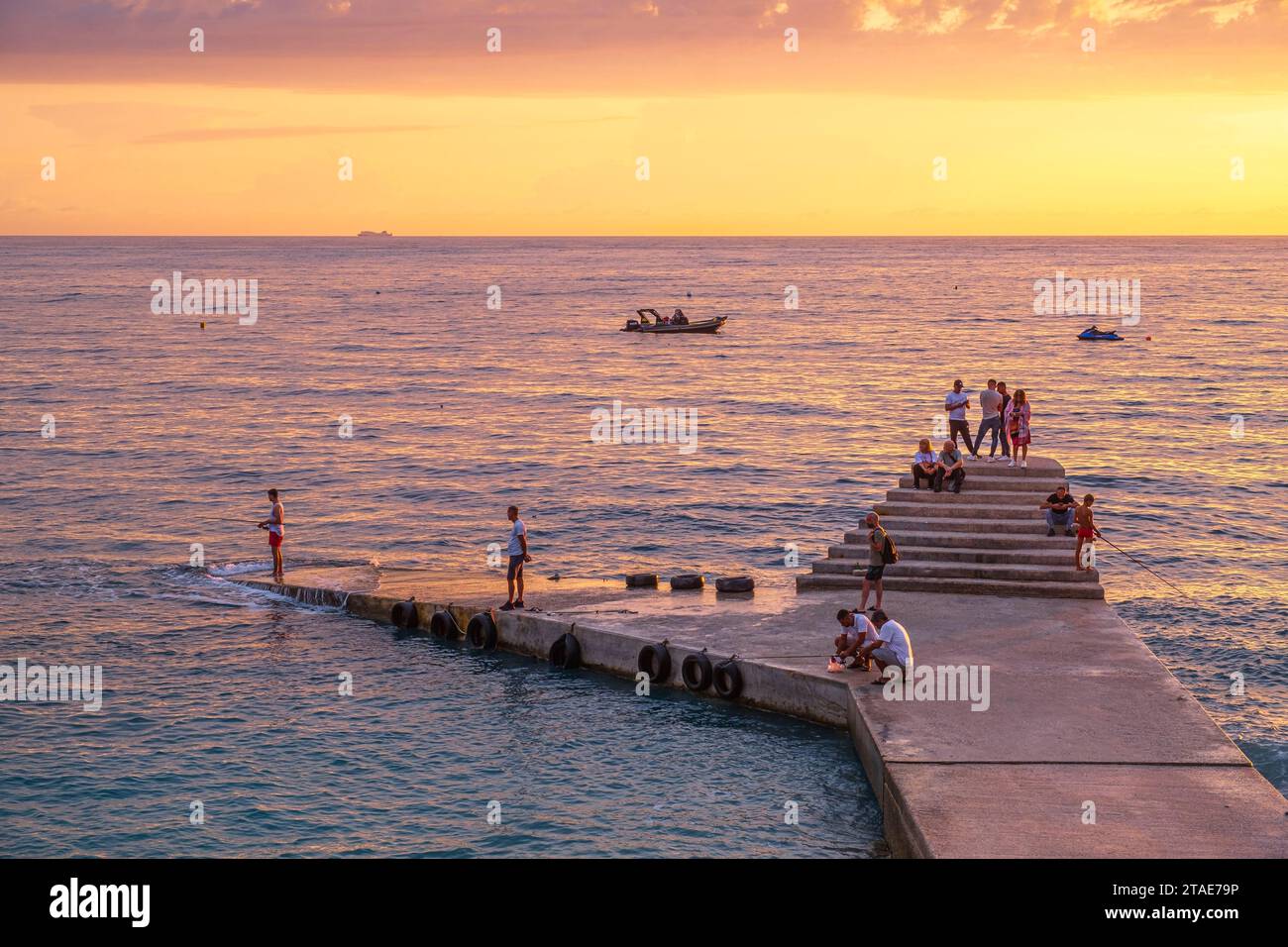 Albania, Vlora province, Dhermi, seaside resort on the Albanian Riviera ...