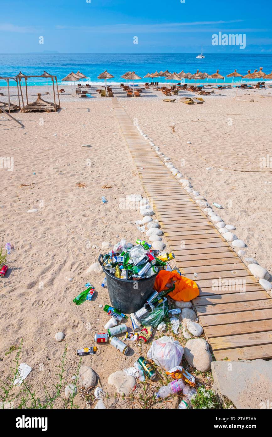 Albania, Vlora province, Dhermi, seaside resort on the Albanian Riviera ...