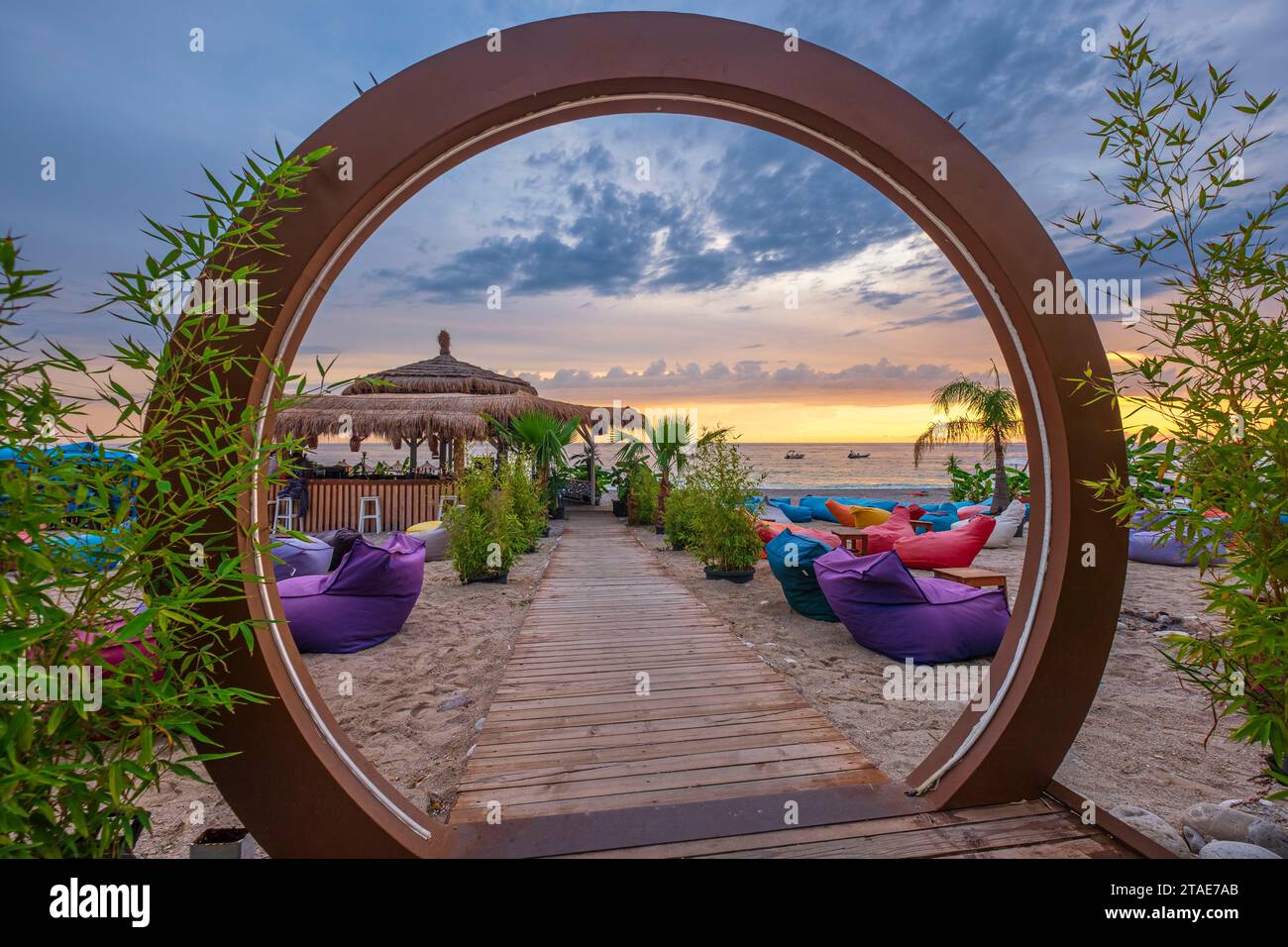 Albania, Vlora province, Dhermi, seaside resort on the Albanian Riviera ...