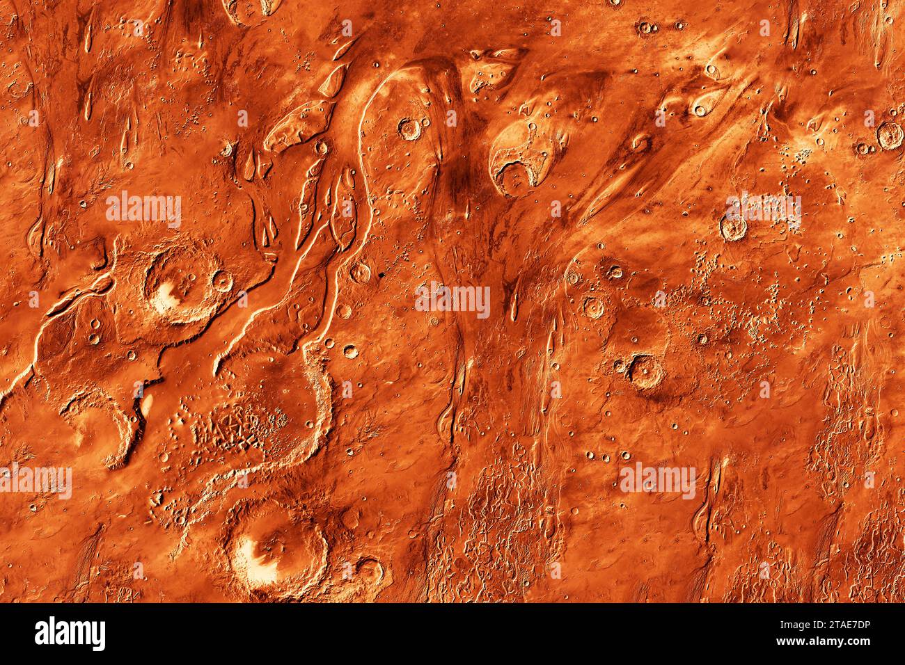 Surface of the planet Mars. Elements of this image furnished by NASA ...