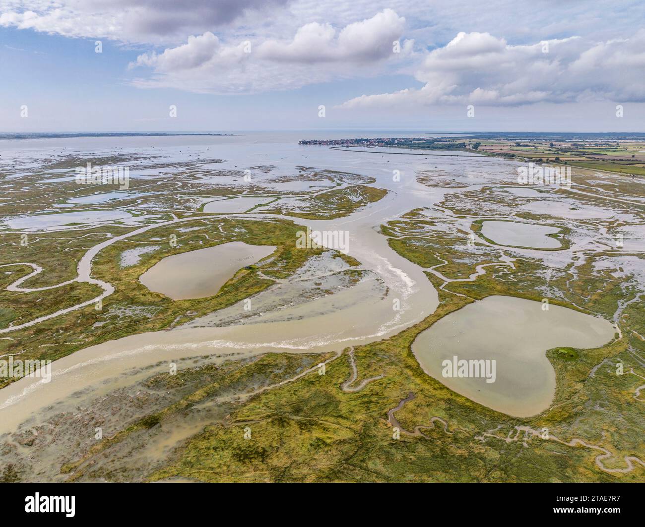 France, Somme (80), Baie de Somme, Le Crotoy, Grande Marée (high tide ...
