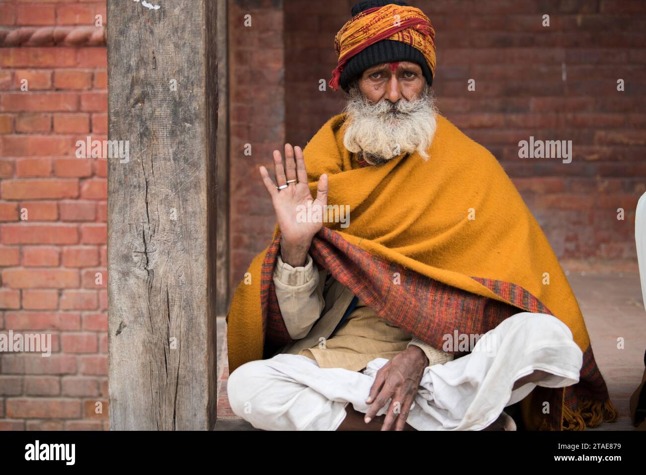 Nepal sadhu meditating hi-res stock photography and images - Alamy