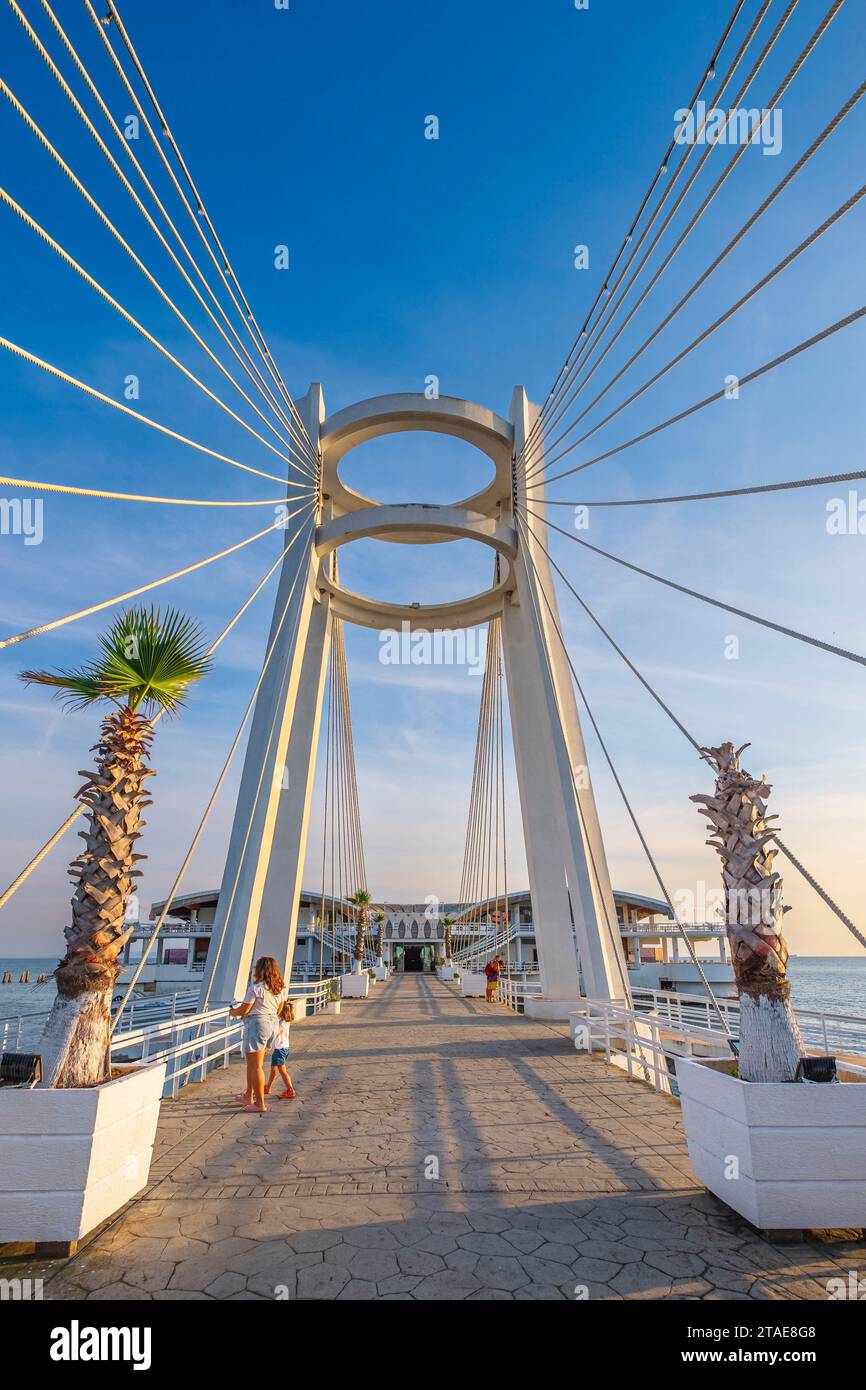 Albania, Durres, Ventus harbour along the Volga promenade Stock Photo ...