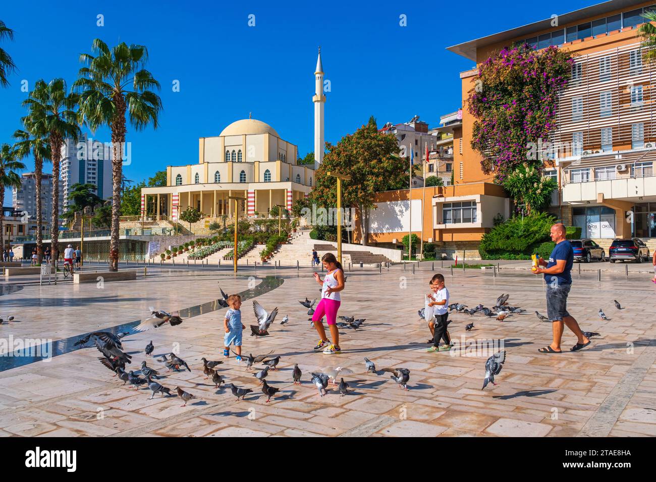 Albania, Durres, Sheshi Liria central square or Freedom Square, the ...