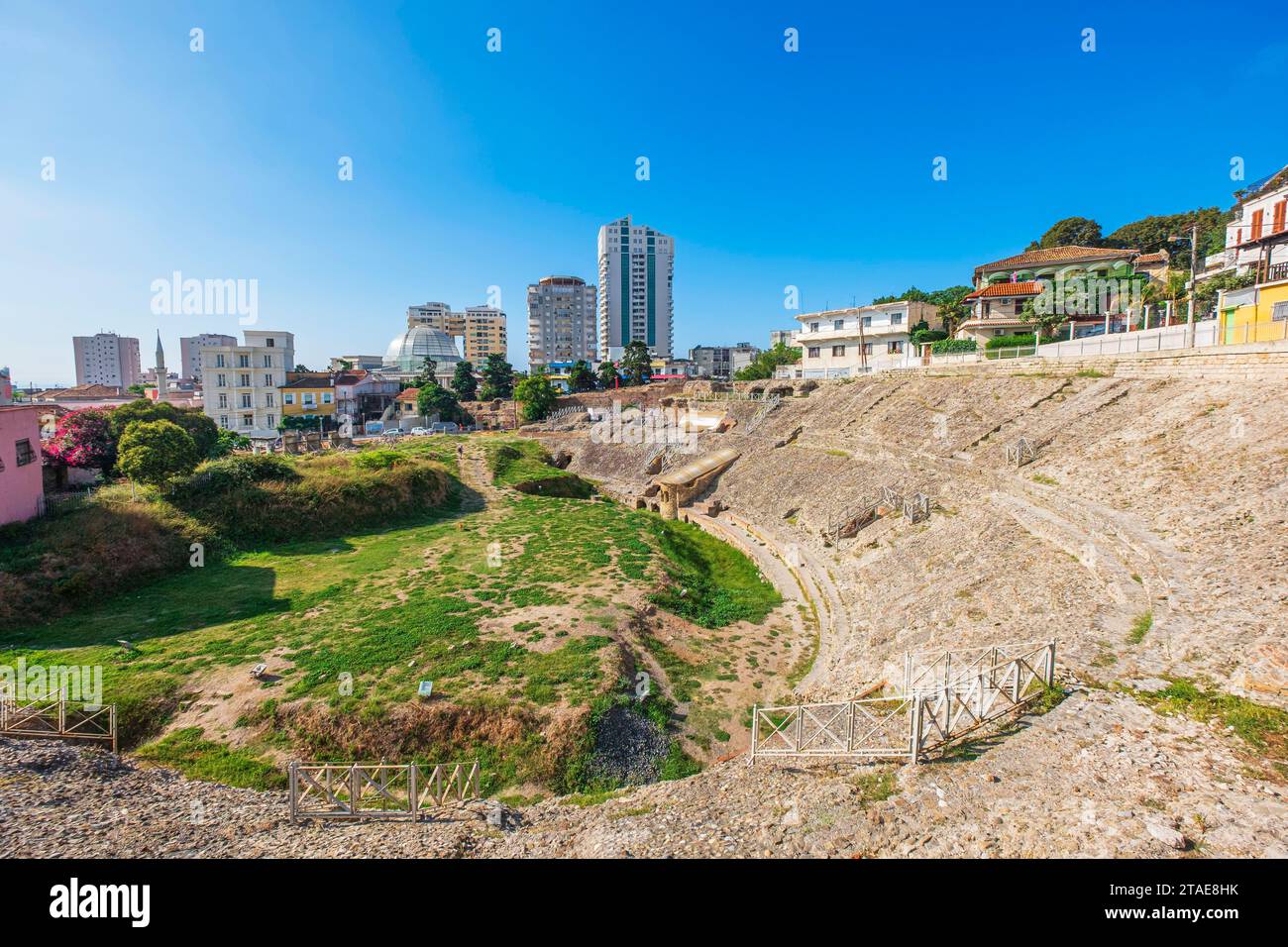 Albania, Durres, Roman amphitheatre built in the 2nd century AD under ...