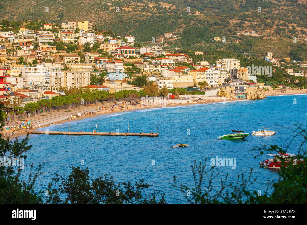 Albania, Vlora province, Himare, seaside resort on the Albanian Riviera ...