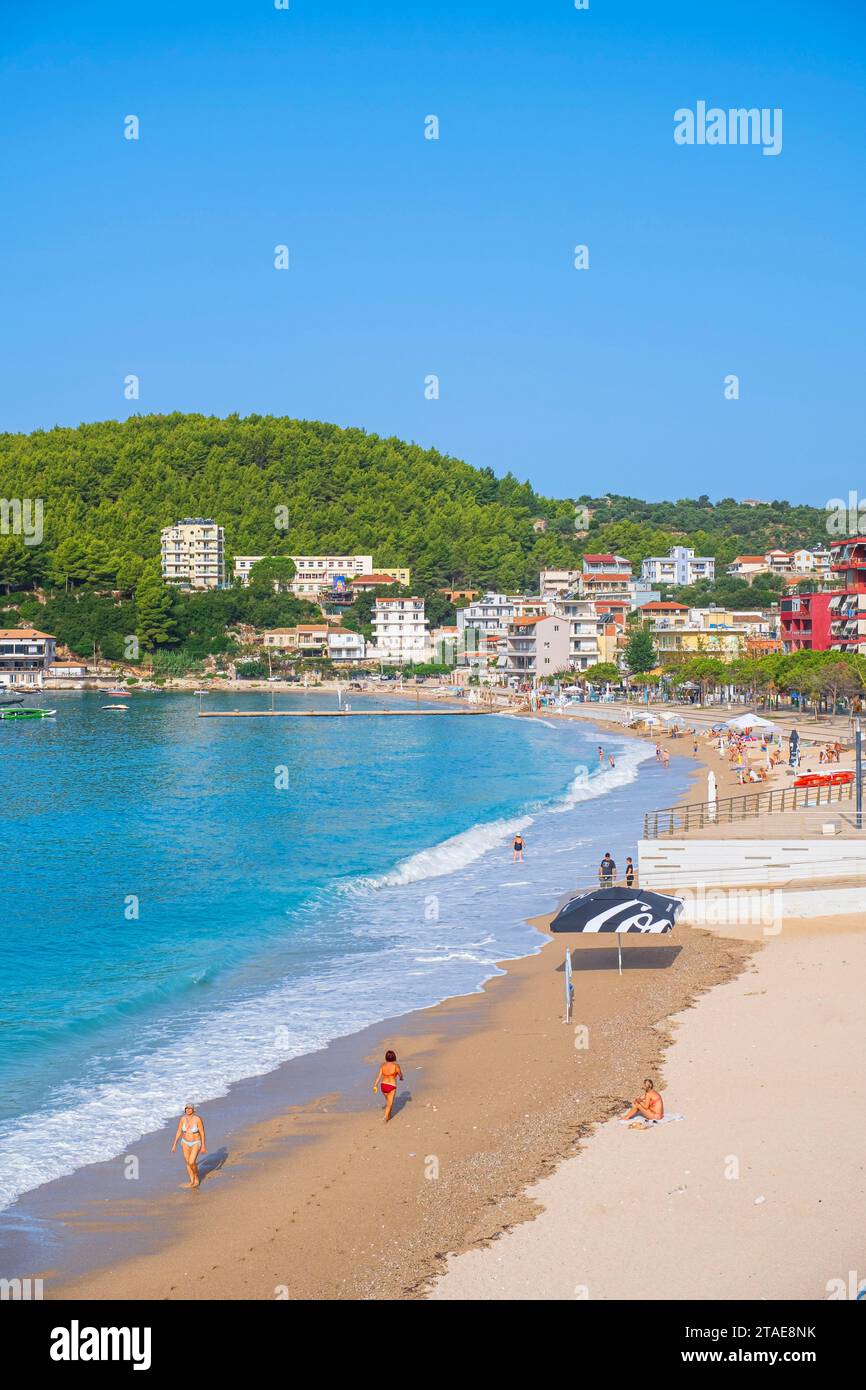 Albania, Vlora province, Himare, seaside resort on the Albanian Riviera ...